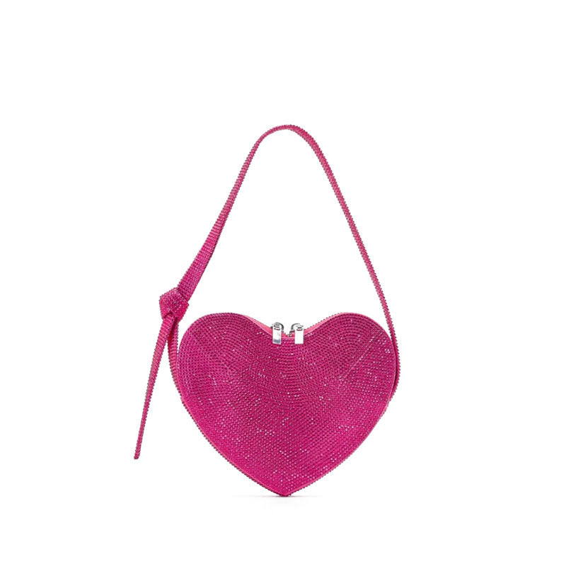 Ava Heart-Shaped Rhinestone Mini Handbag – Elkaliy