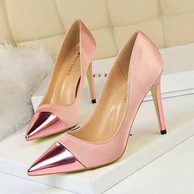 Luxury Women Basic Silk Satin Stiletto Cap Toe High Heels – Elkaliy
