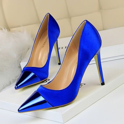 Luxury Women Basic Silk Satin Stiletto Cap Toe High Heels – Elkaliy