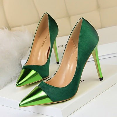 Luxury Women Basic Silk Satin Stiletto Cap Toe High Heels – Elkaliy